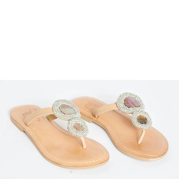 Skemo | Shoes | New Skemo Rayas Shell Beaded Sandals In Camel | Poshmark